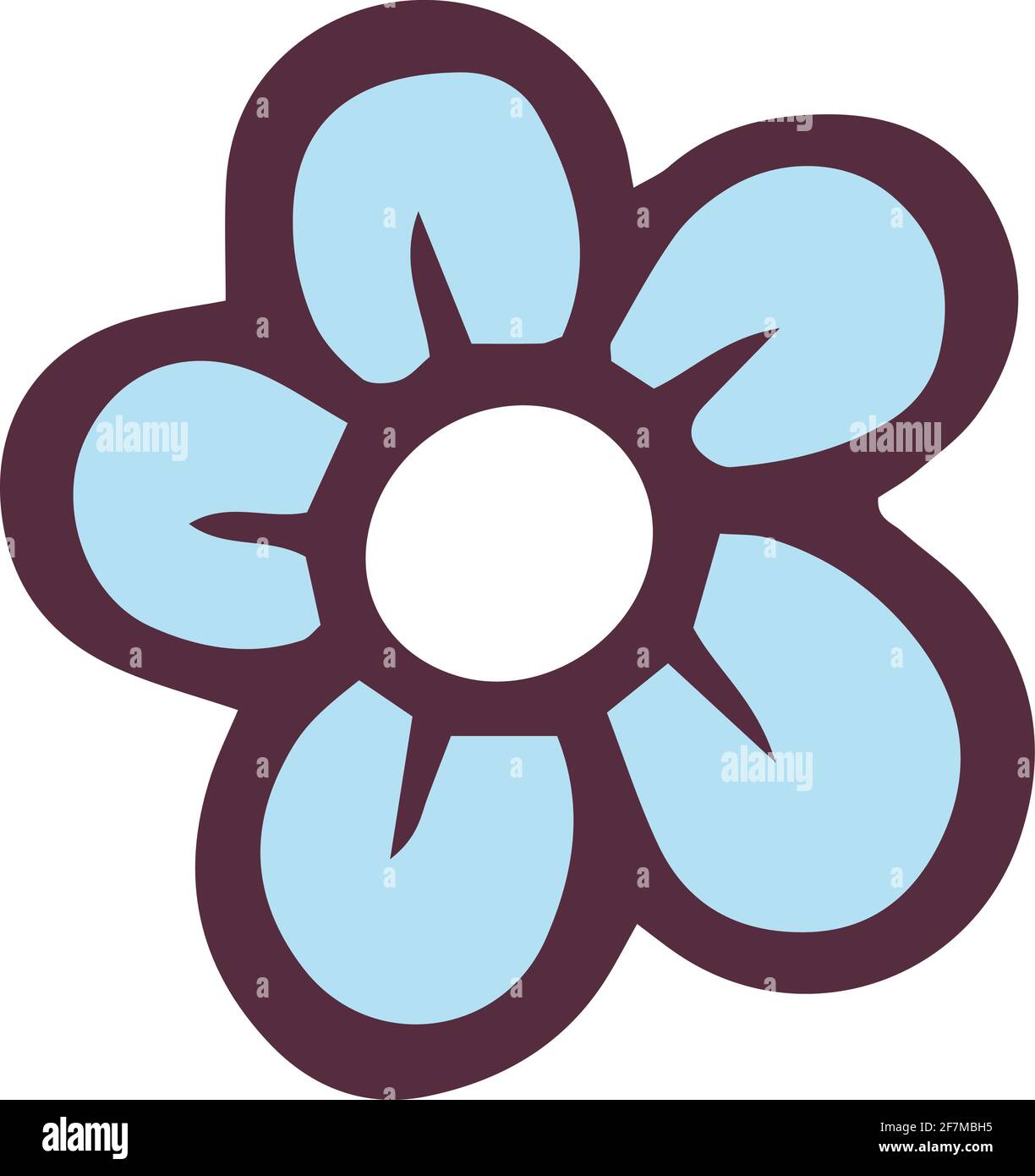 Cute blue flower icon, hand drawn and outline style Stock Vector Image ...
