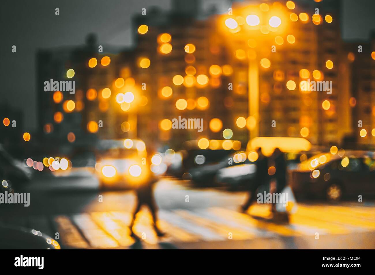 Defocused Abstract Boke Bokeh Urban City Background Effect. Blurred ...