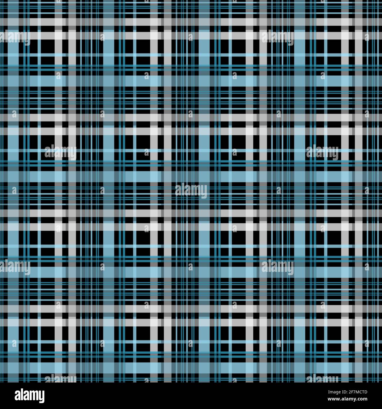 Checkered gingham fabric seamless pattern in black, white and blue ...