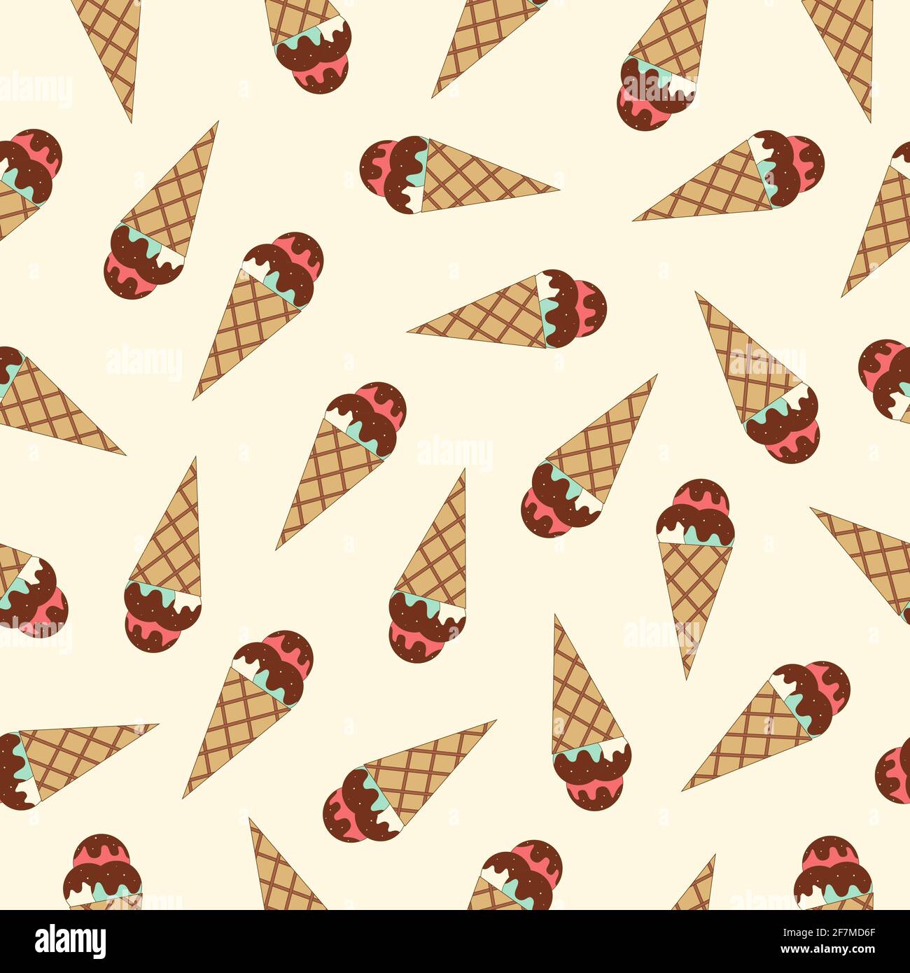 Seamless pattern ice cream . Perfect for wrapping paper and fabric ...