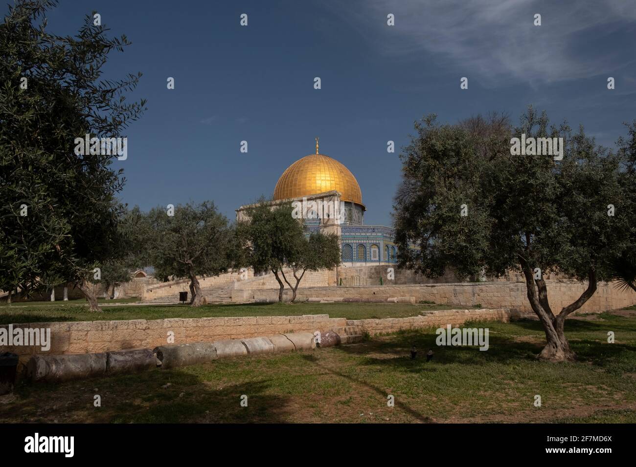 The gilded shrine Dome of the Rock in the Temple Mount known to Muslims ...
