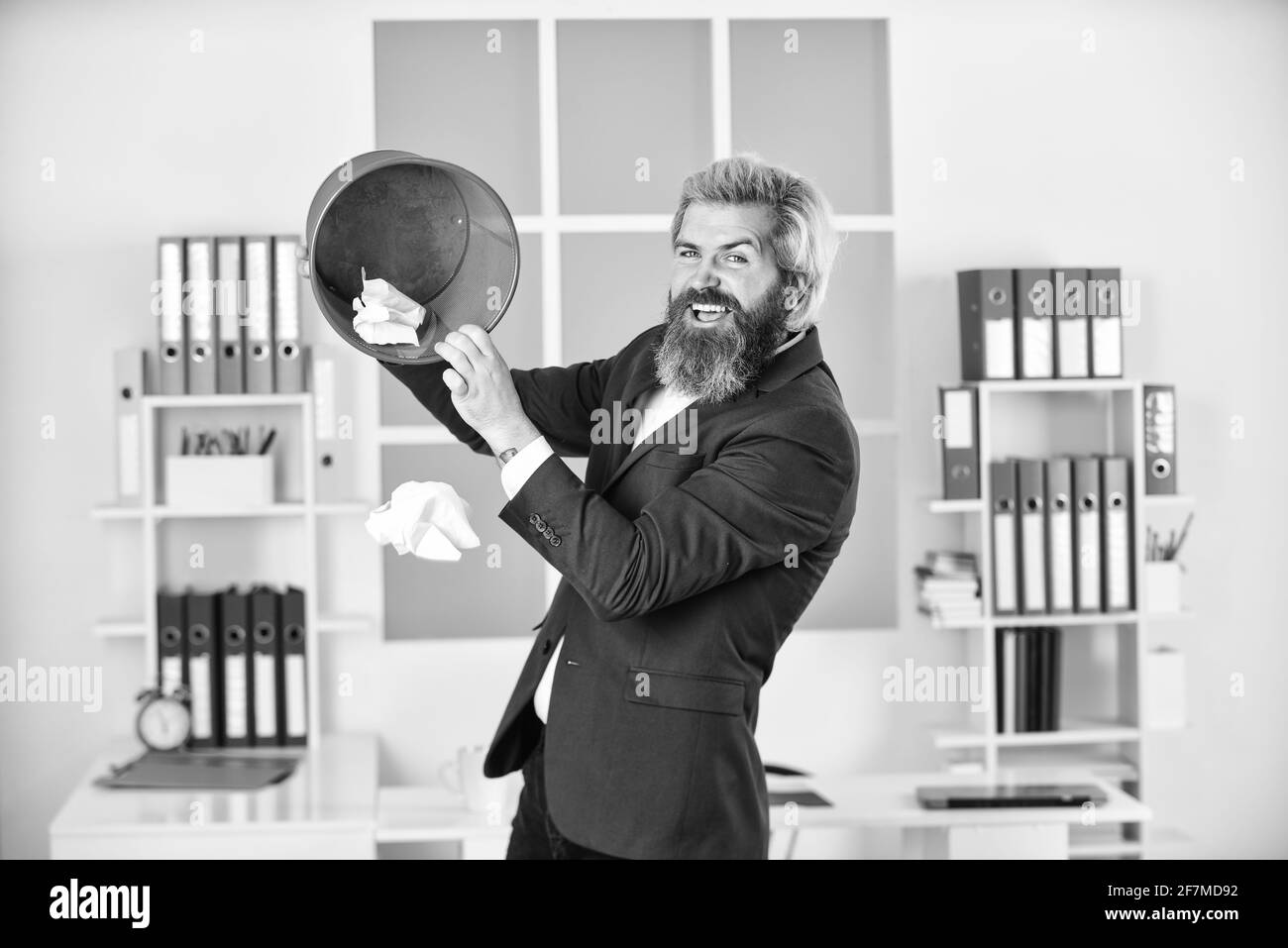 funny mood. mature male secretary search lost document. business office ...