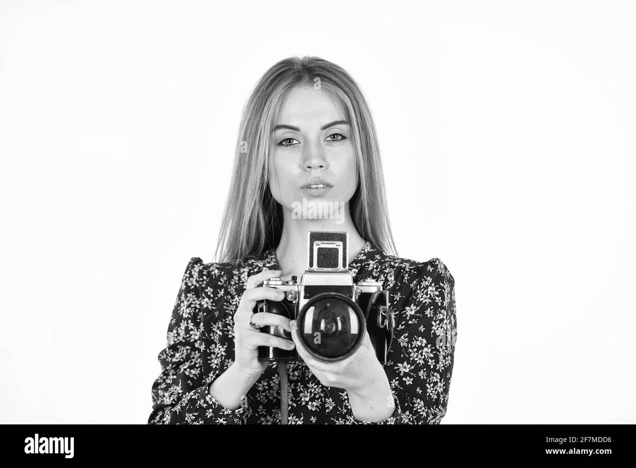 she real professional. professional skilled female photographer. happy ...