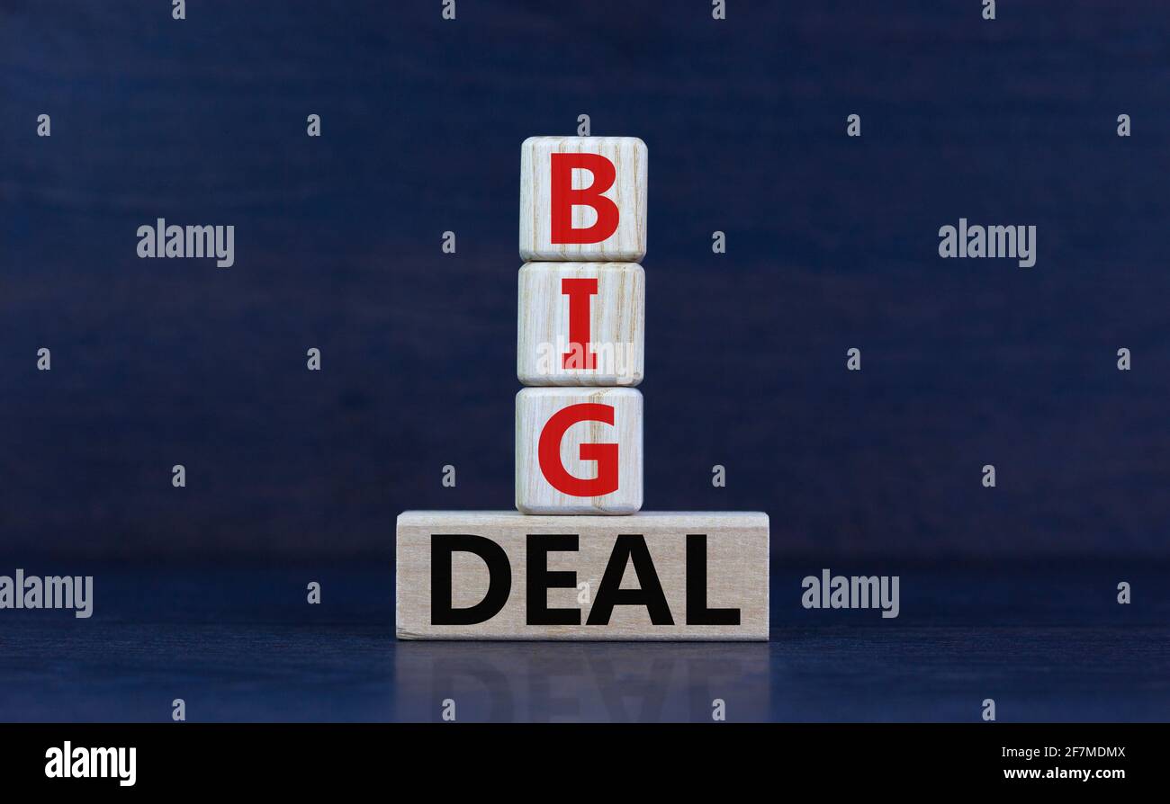 Big deal symbol. Concept words 'big deal' on wooden cubes and block on ...