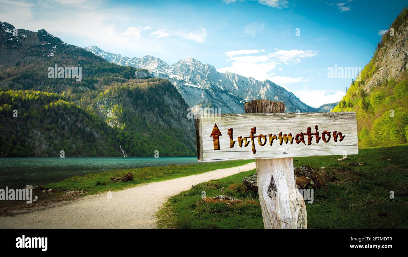 Street Sign the Direction Way to Information Stock Photo - Alamy