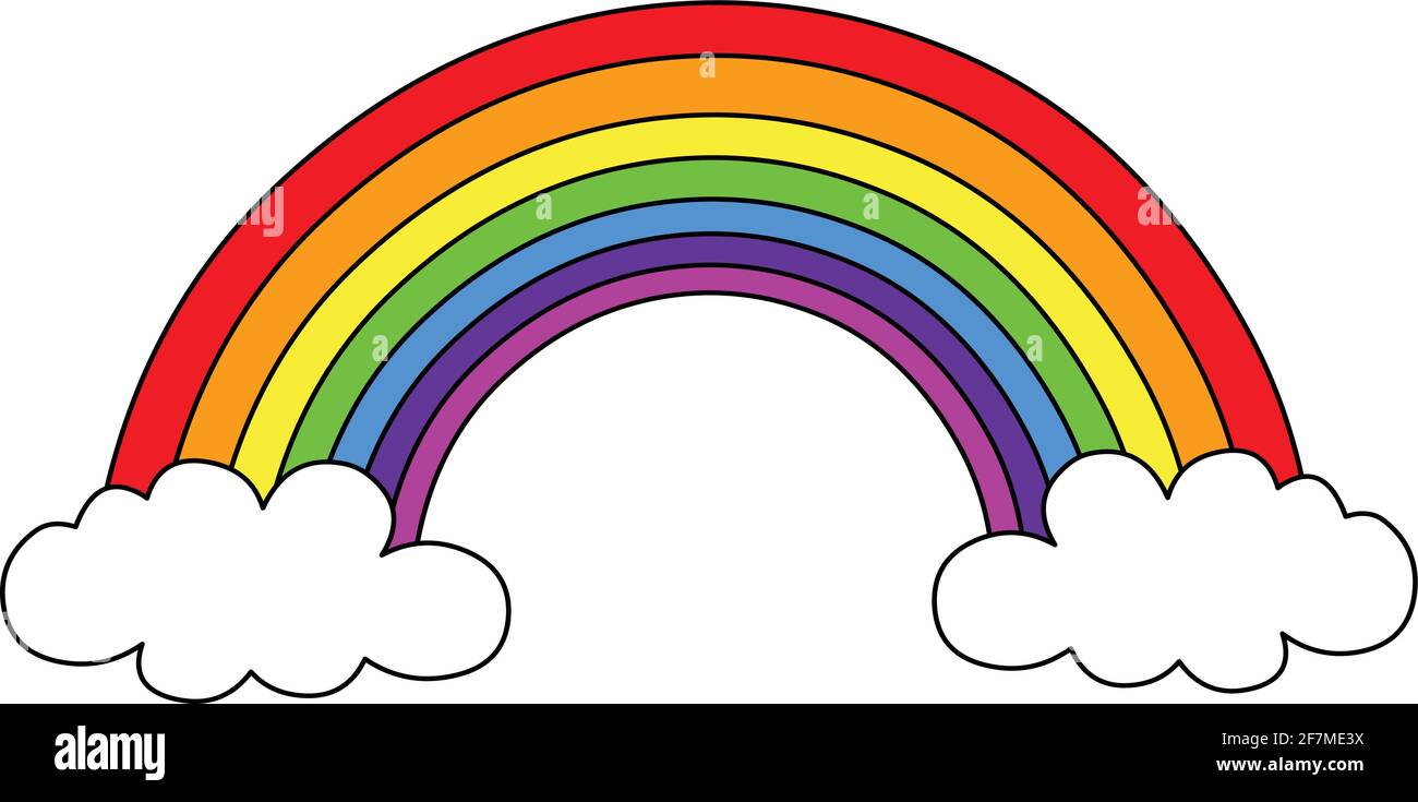 Cartoon rainbow isolated vector illustration Stock Vector Image & Art ...