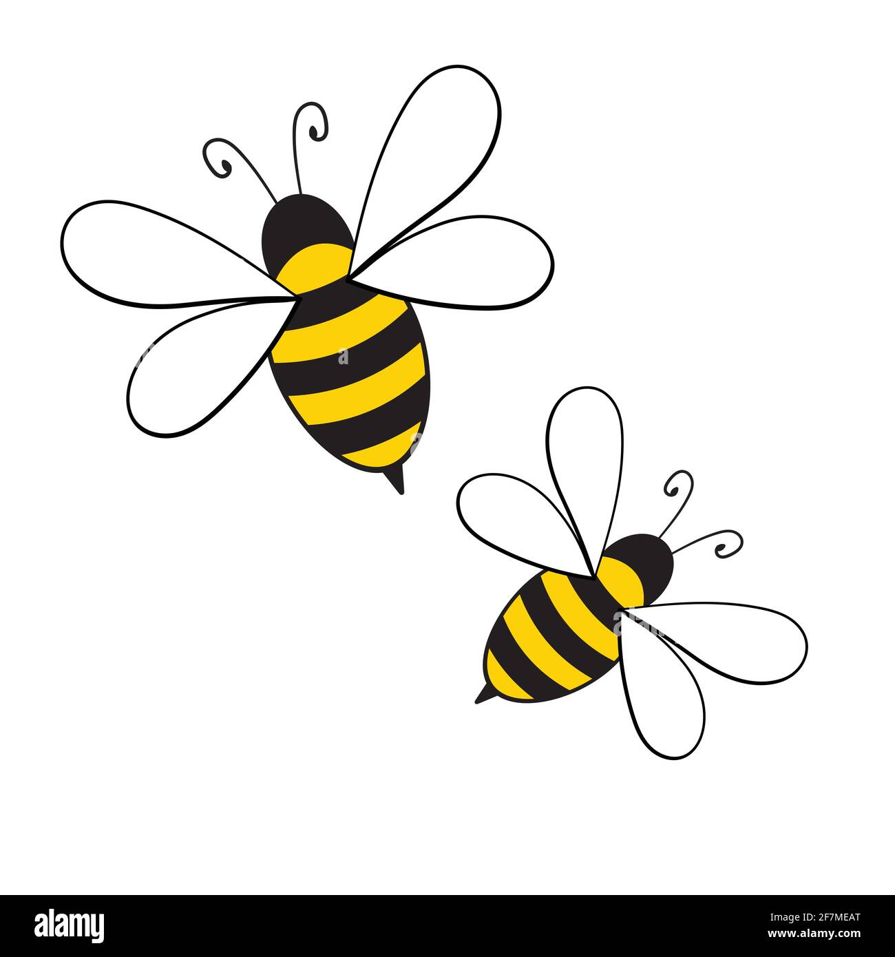 Cartoon Bee Mascot A Small Bees Flies Wasp Collection Vector