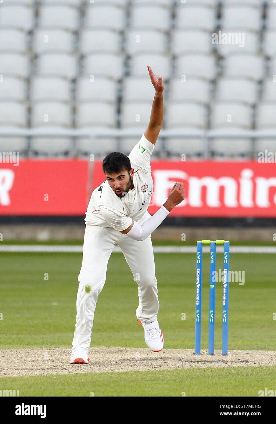 Manchester, UK. April 8th 2021: English County Cricket, Lancashire ...
