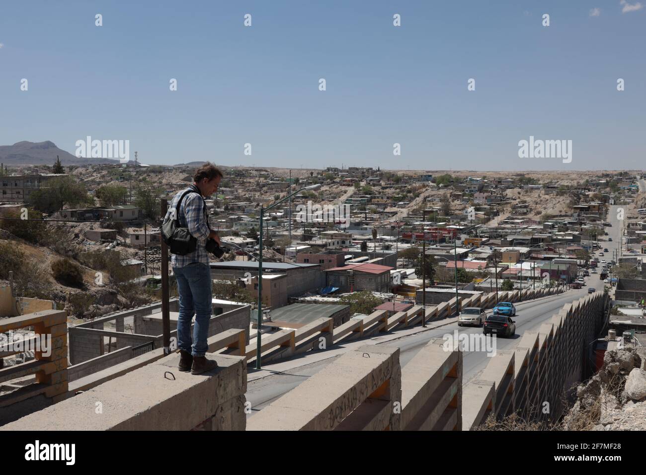 Panoramic photograph of the border city Juarez, Chihuahua state, Mexico ...