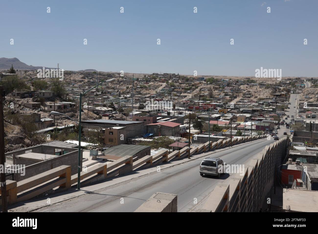 Panoramic photograph of the border city Juarez, Chihuahua state, Mexico ...