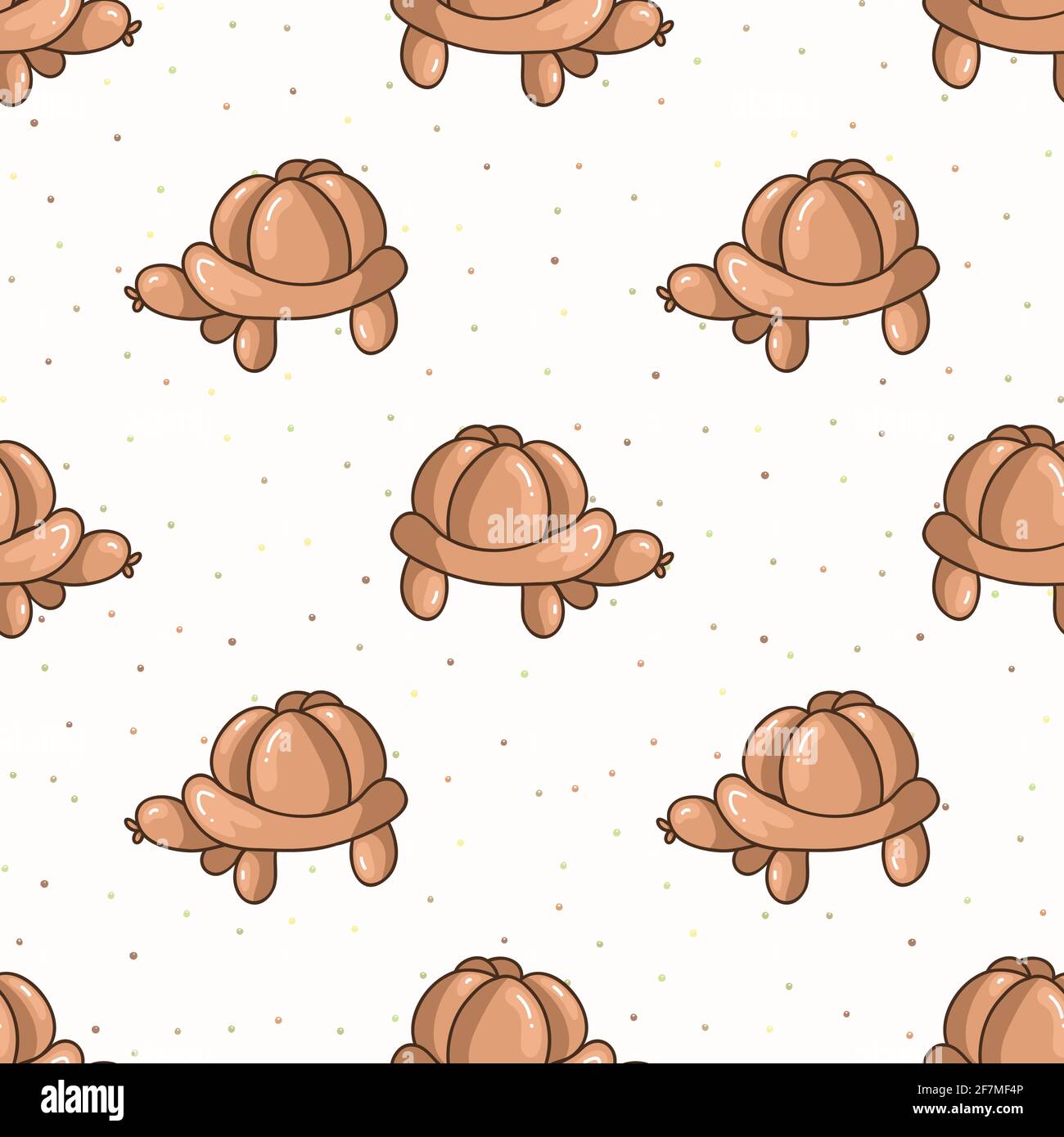Cute cartoon unisex tortoise balloon animal background. Hand drawn ...