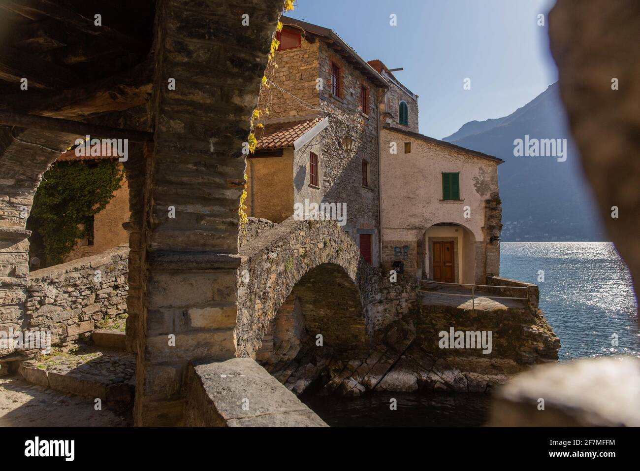 Lake Como, Italy, Italy. 8th Apr, 2021. The iconic bridge of Nesso on ...