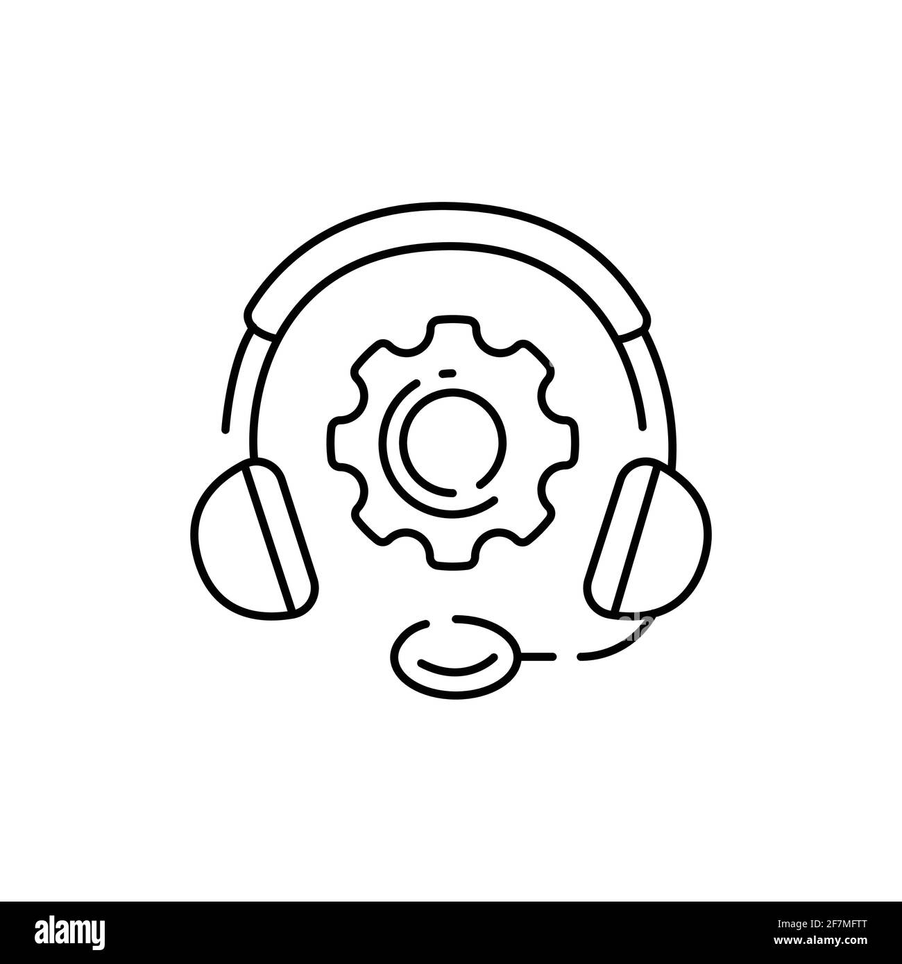 Tech support color line icon. Pictogram for web page, mobile app, promo ...