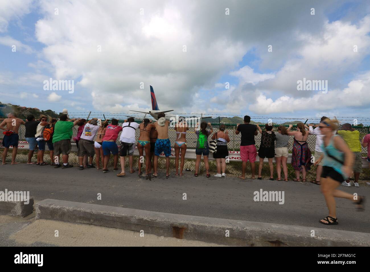 Delta Flight Ready To Take Off Tourists Receiving Jet Blast At Maho