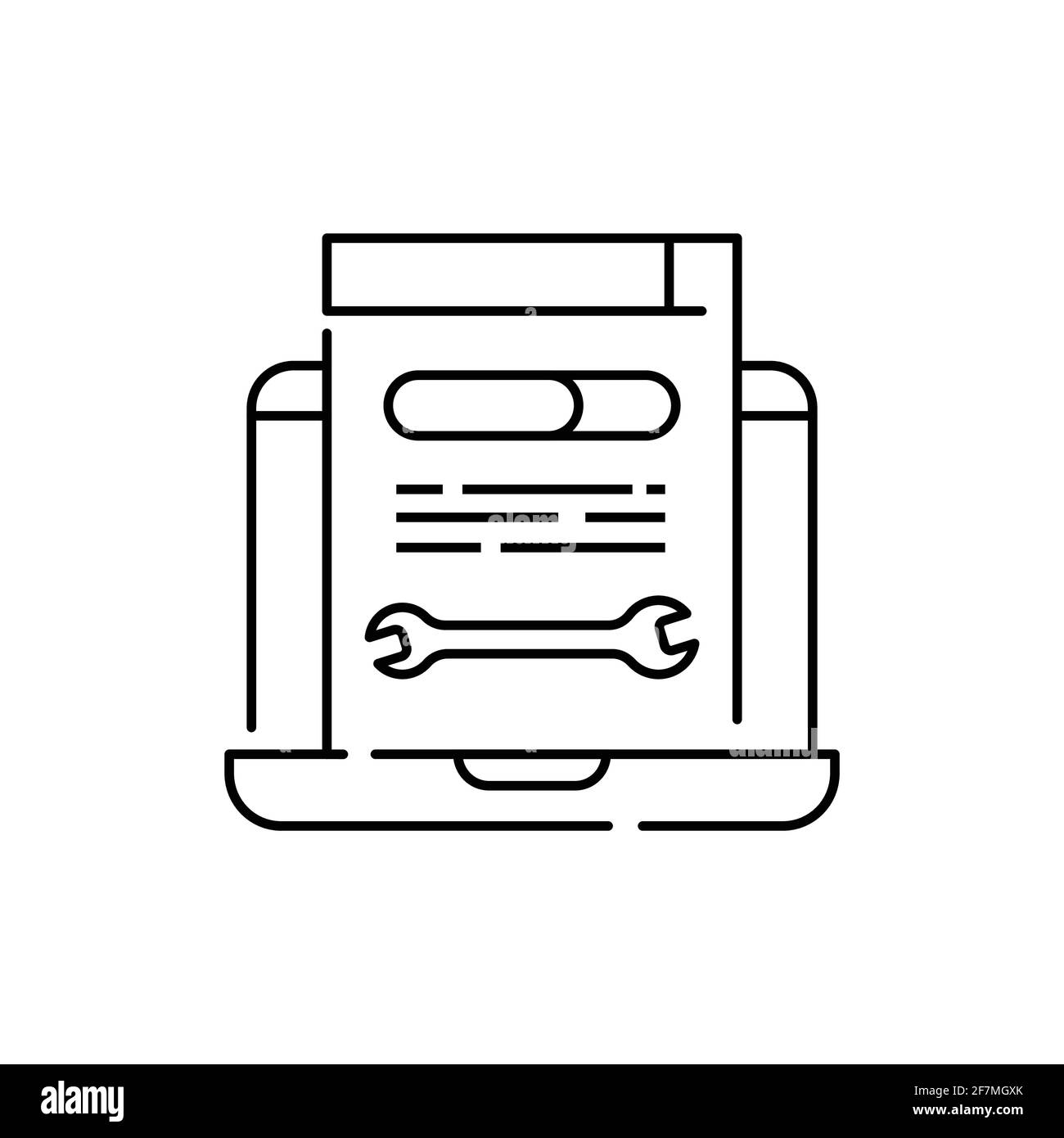 Fixing problem color line icon. Pictogram for web page, mobile app ...