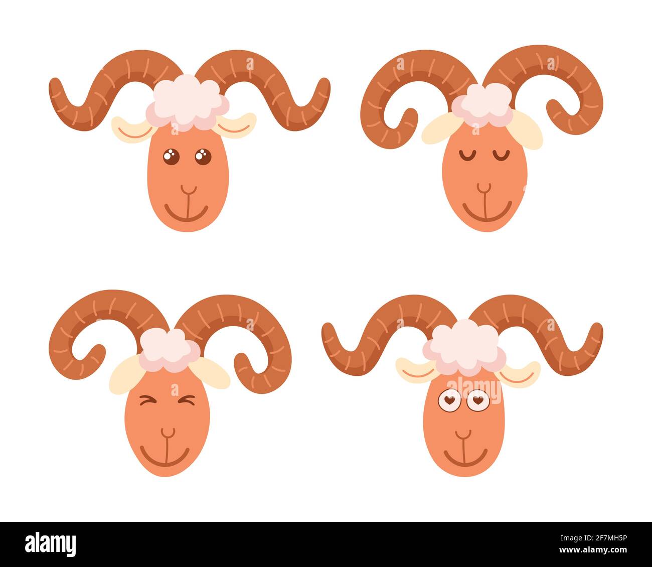 Illustration of a ram head on a white background Stock Vector Image ...