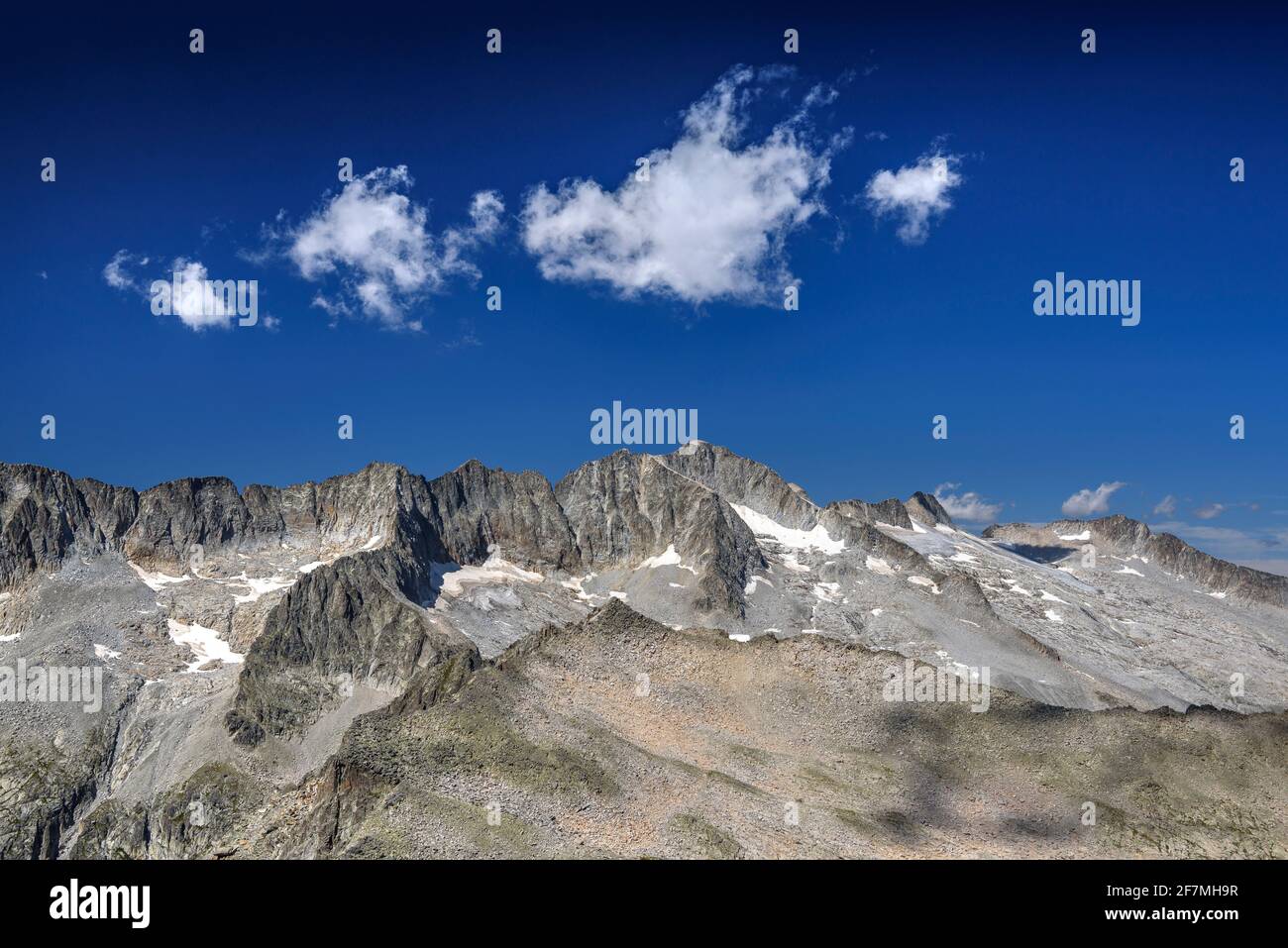 Aneto and the Maladetas massif views from the Tuc de Molières summit in ...