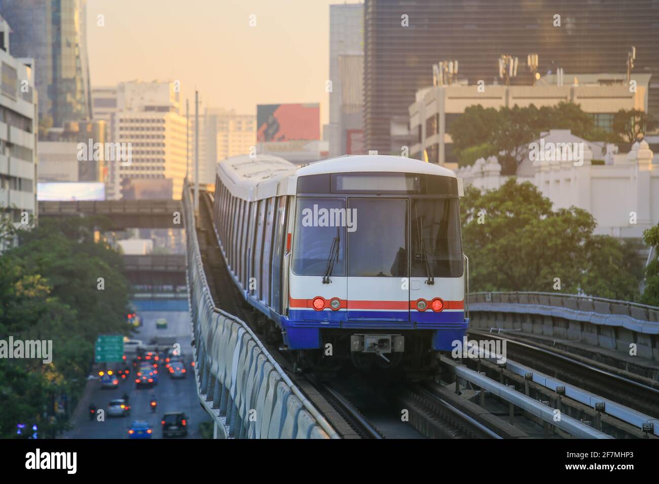 Bts skytrain is an elevated rapid transit system in bangkok hi-res ...