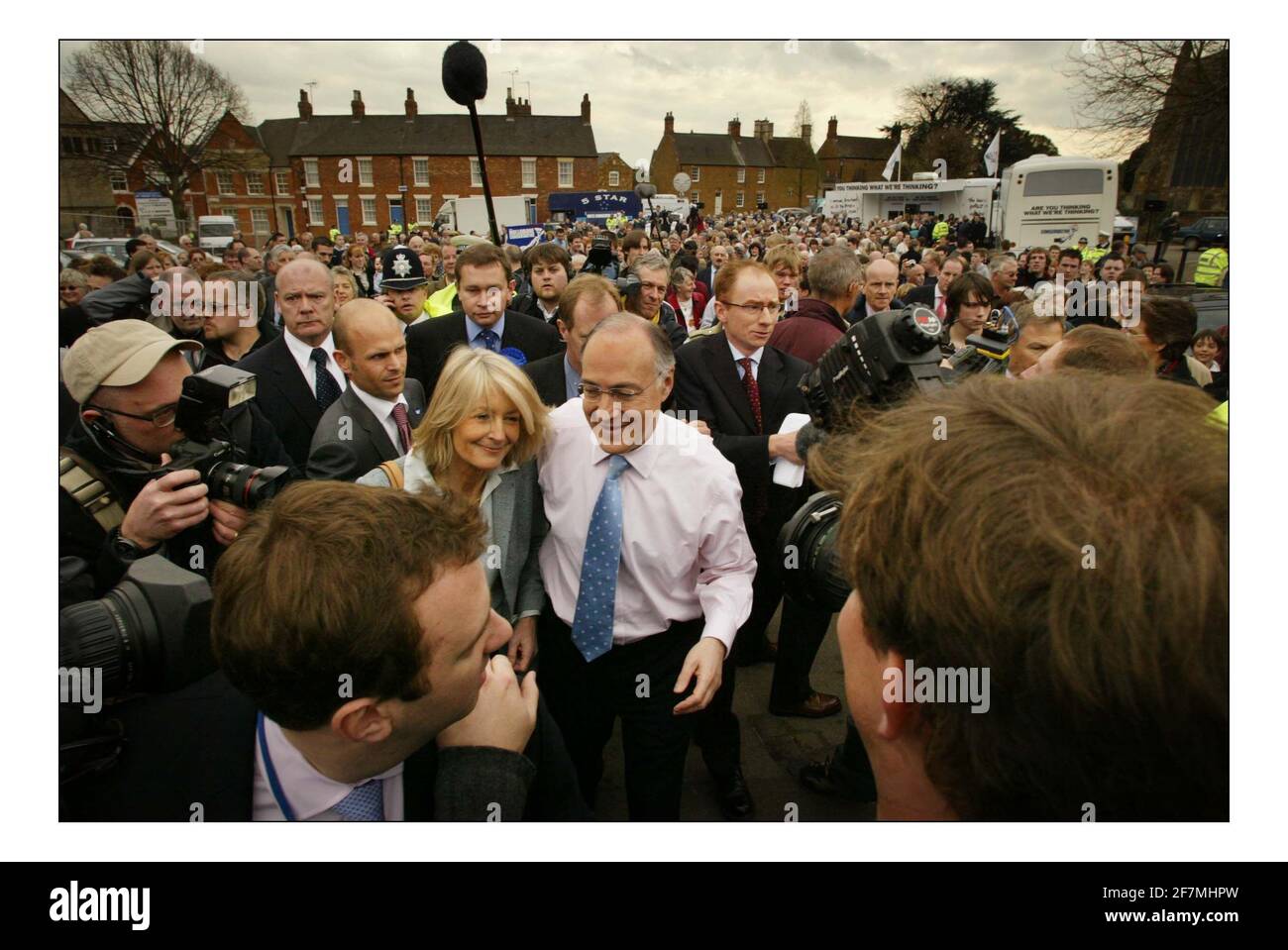 Michael Howard addresses a crowd on his visits to Rothwell in ...