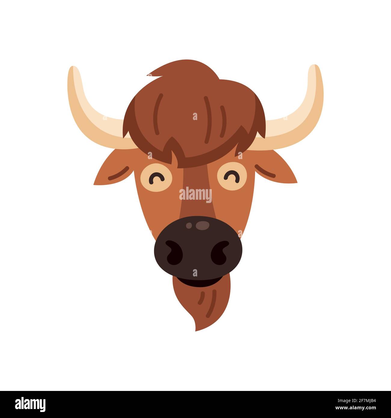 Bison icon. Vector illustration of american bison, standing in profile ...