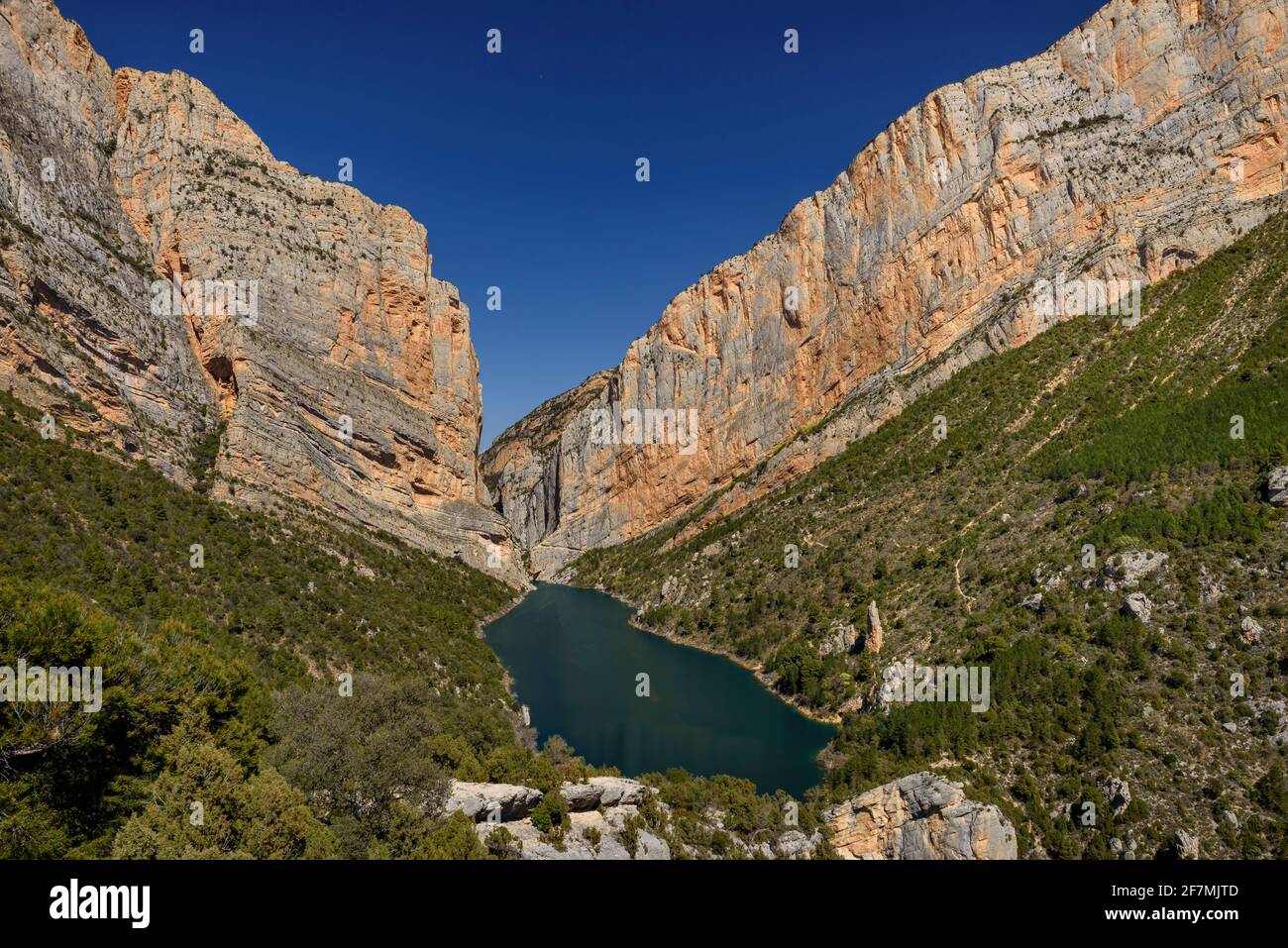 Congost de Mont-rebei gorge seen from the trek to the Montfalcó refuge ...