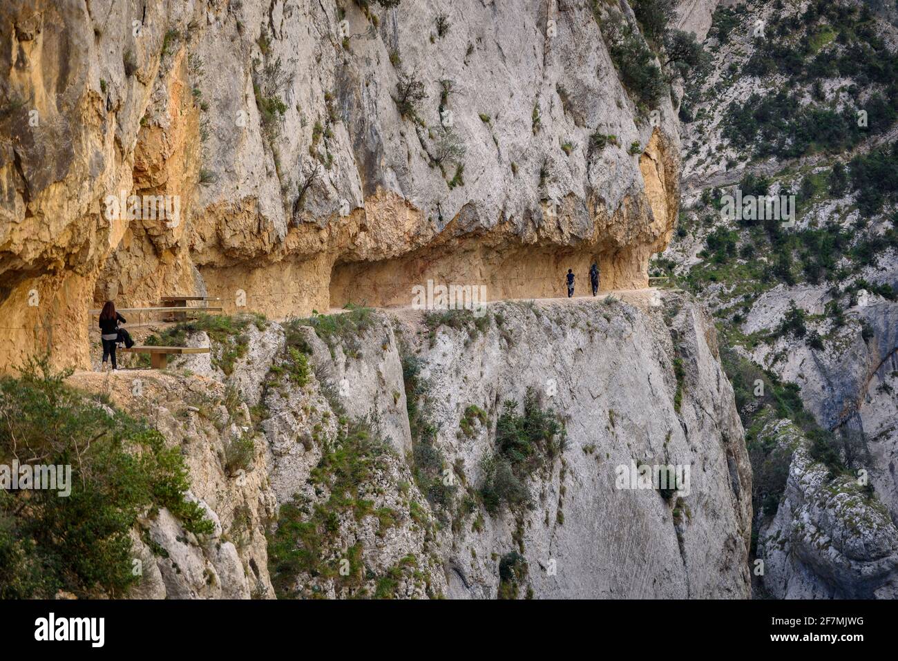 Congost de Mont-rebei gorge, in the Montsec mountain range, with some ...