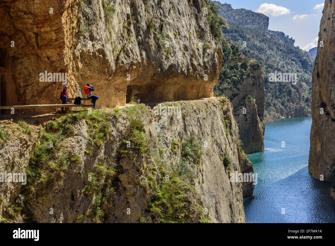 Congost de Mont-rebei gorge, in the Montsec mountain range, with some ...