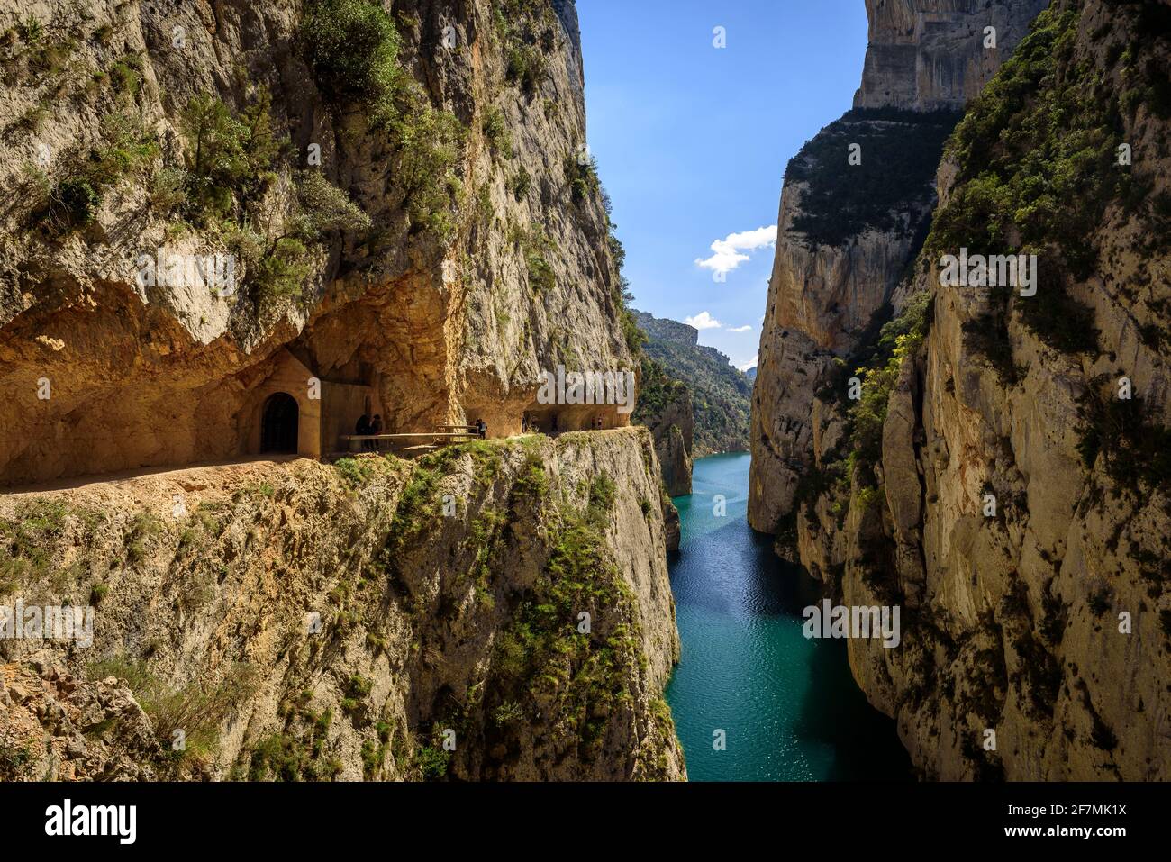 Congost de Mont-rebei gorge, in the Montsec mountain range, with some ...