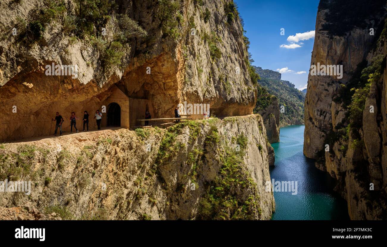 Congost de Mont-rebei gorge, in the Montsec mountain range, with some ...