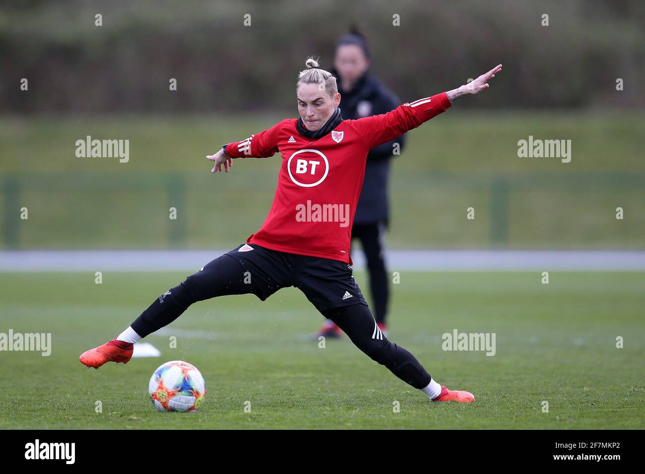 Cardiff, UK. 08th Apr, 2021. Jess Fishlock of Wales in action during ...