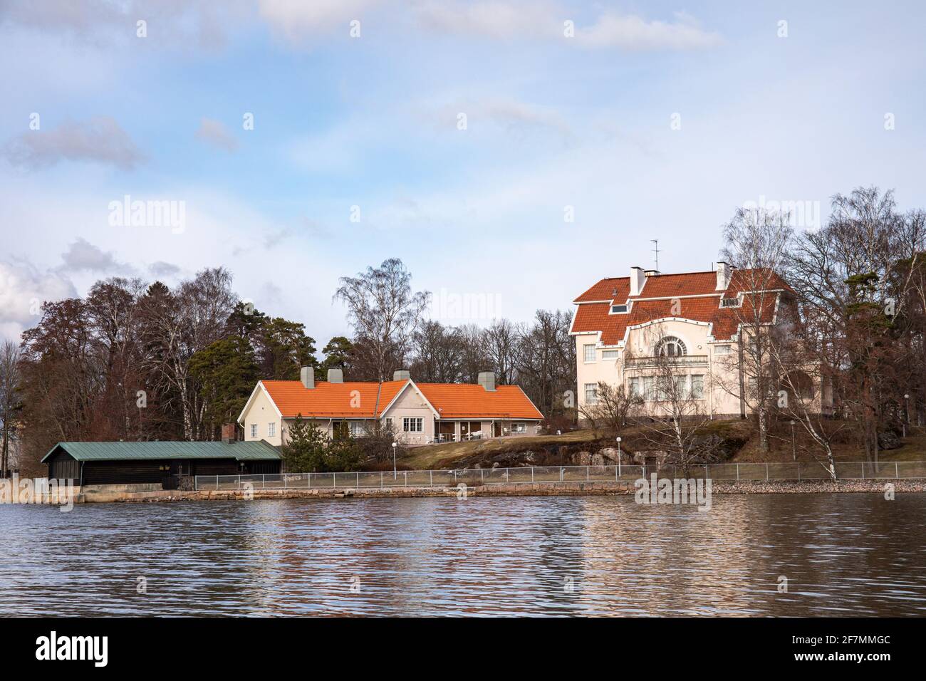 Tamminiemi. Urho Kekkonen House Museum with famous sauna building by ...