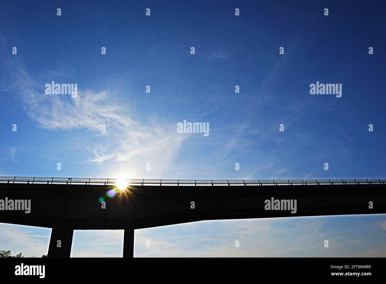 Bottom views of the Viadana bridge over the po river, Italy Stock Photo ...