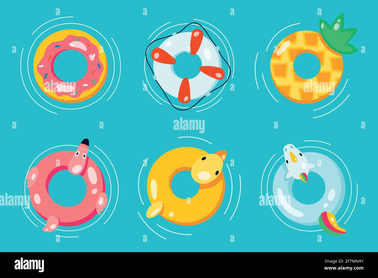 Rubber or inflatable ring vector set isolated from the background ...