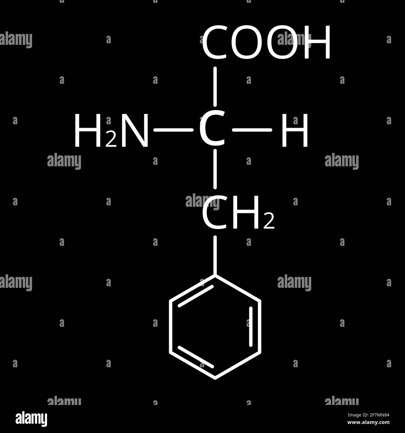 Phenylalanine is an amino acid. Chemical molecular formula ...