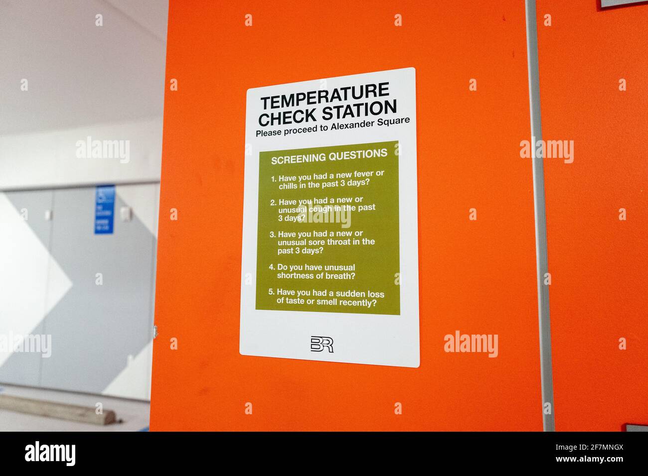 Temperature check station hi-res stock photography and images - Alamy