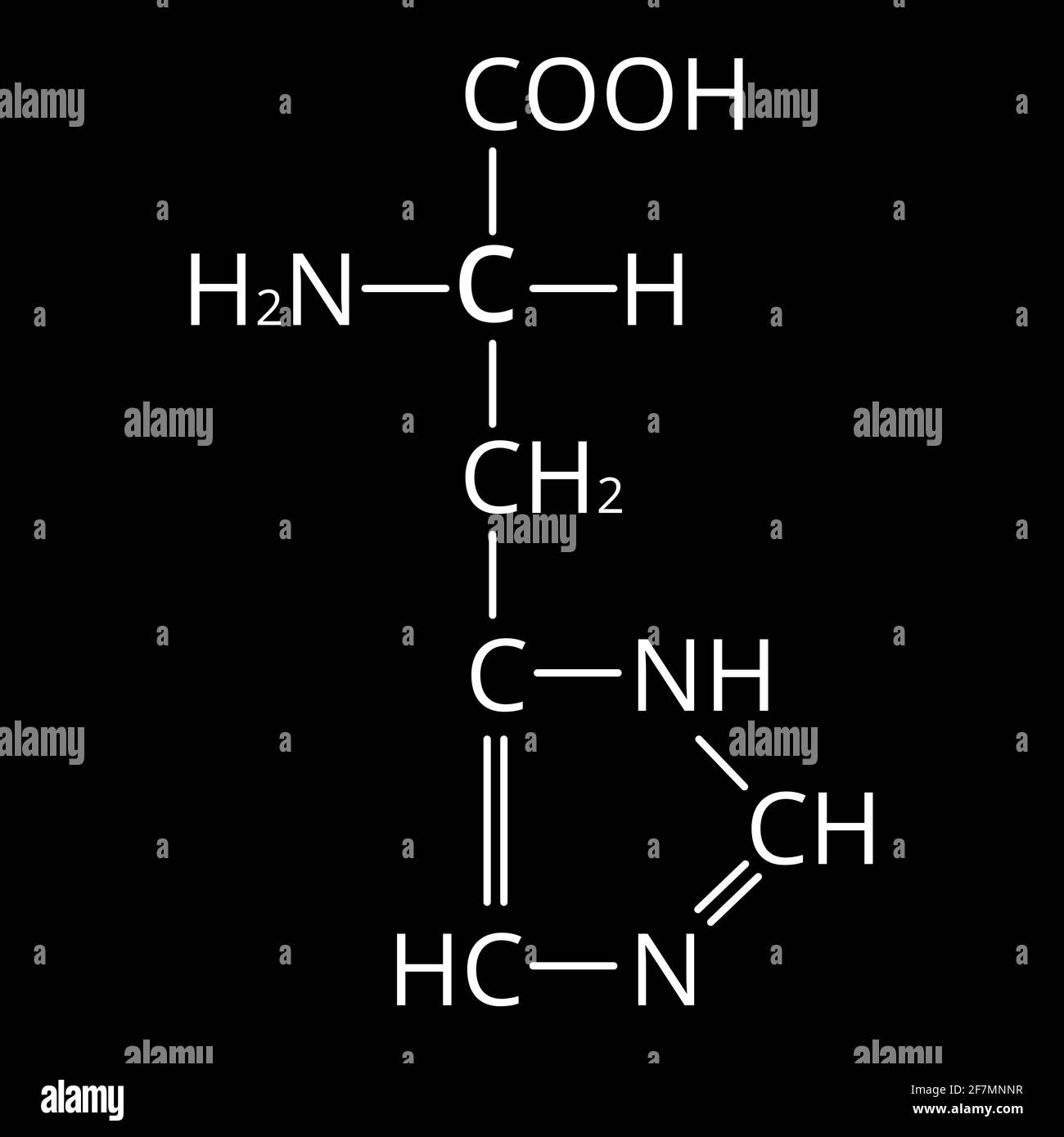 Amino acid Histidine. Chemical molecular formula Histidine amino acid ...