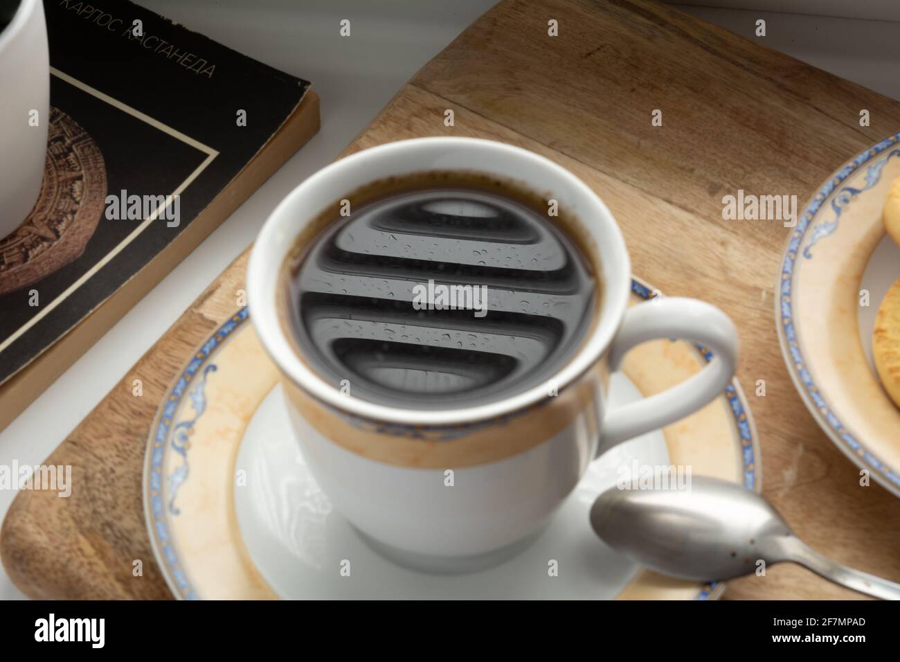 Black coffee reflection in hi-res stock photography and images - Alamy