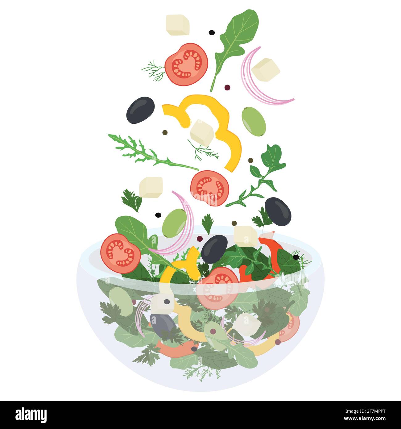 Background greek salad fresh Stock Vector Images - Alamy