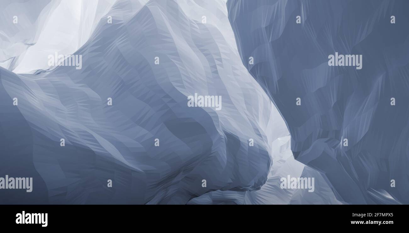 Abstract cgi background with light blue triangular mesh surface, 3d ...