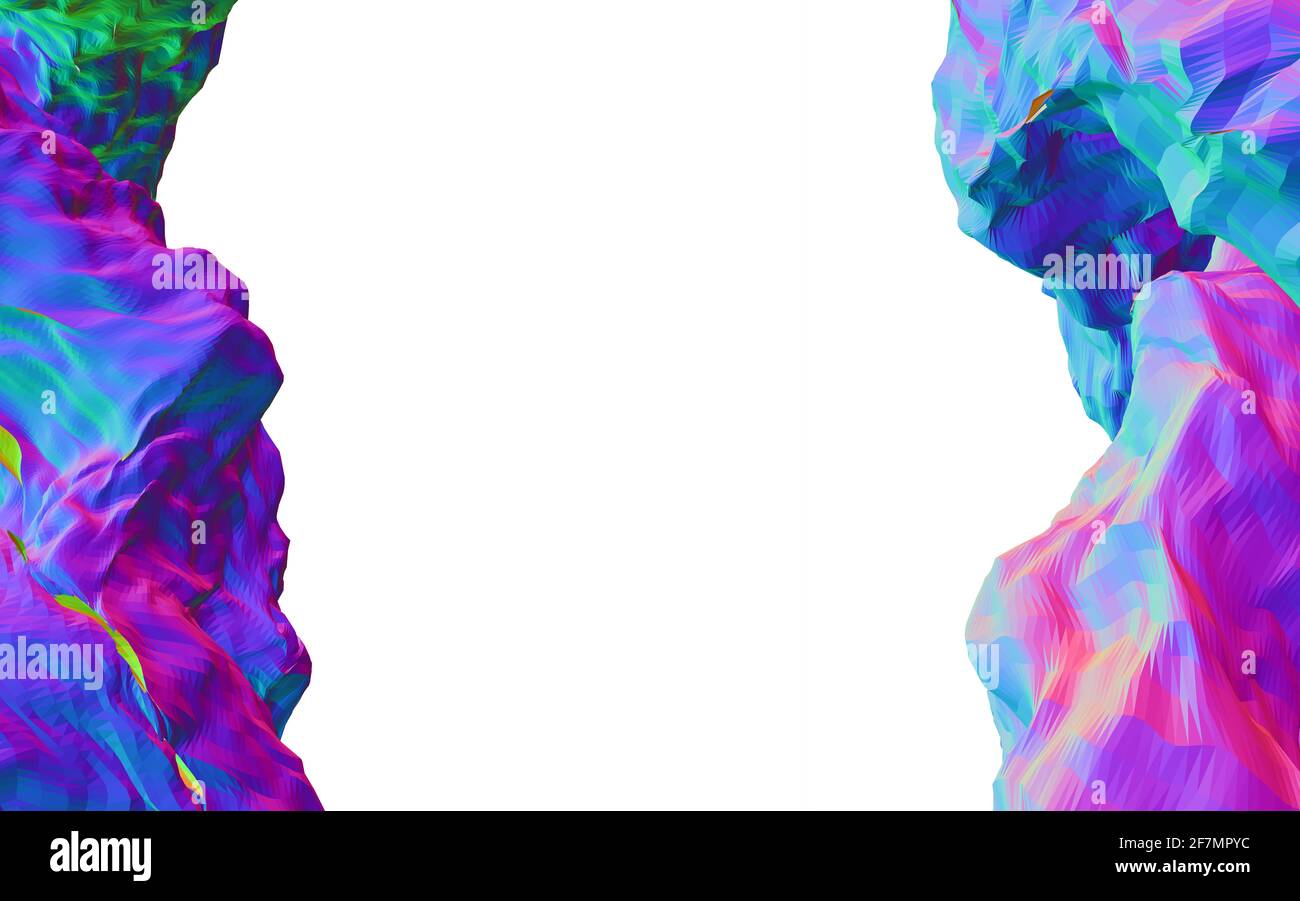 Abstract poster background with white copy space area between chaotic ...