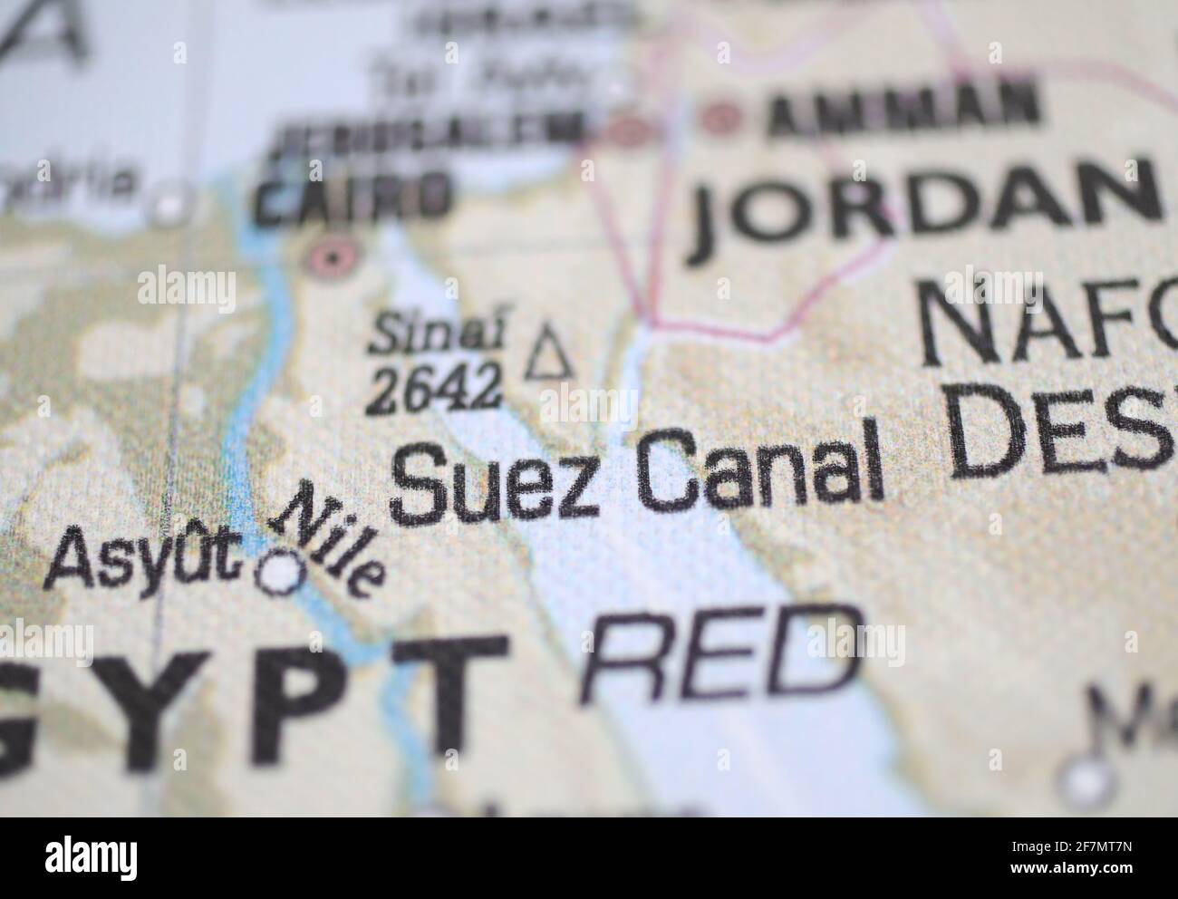 Suez Canal on a world map at home in a living room Stock Photo - Alamy