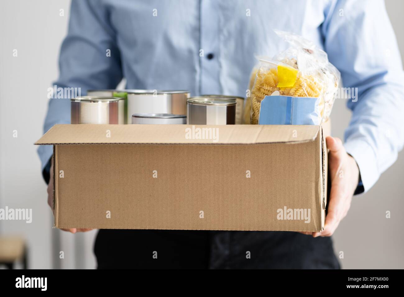 Food Drive Bank. Donating Tin Can Box Stock Photo - Alamy