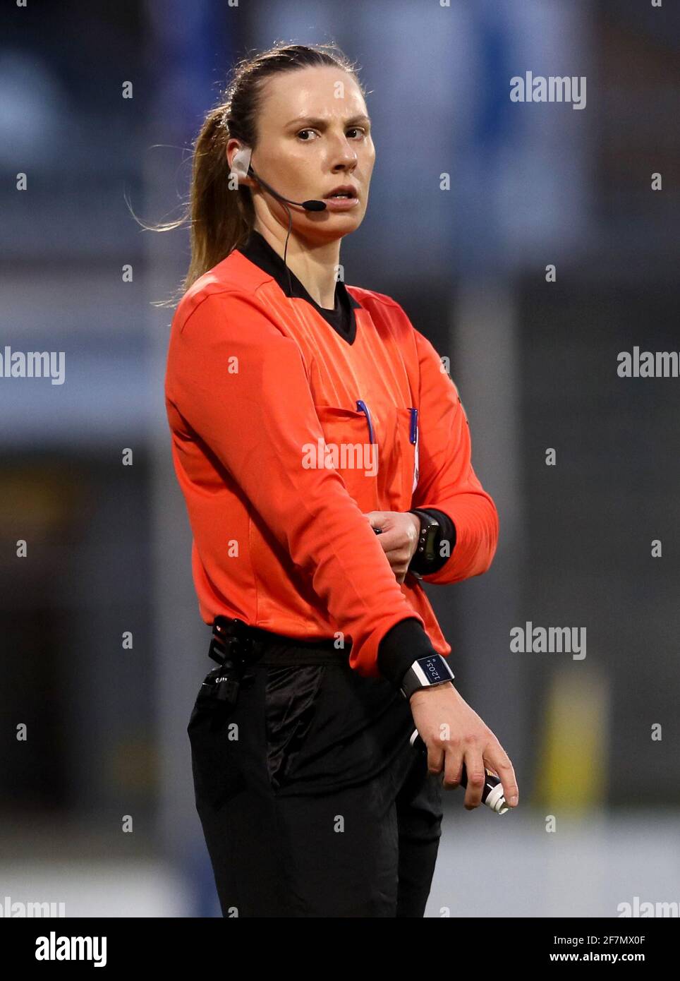 Referee Louise Thompson during the women's international friendly match ...