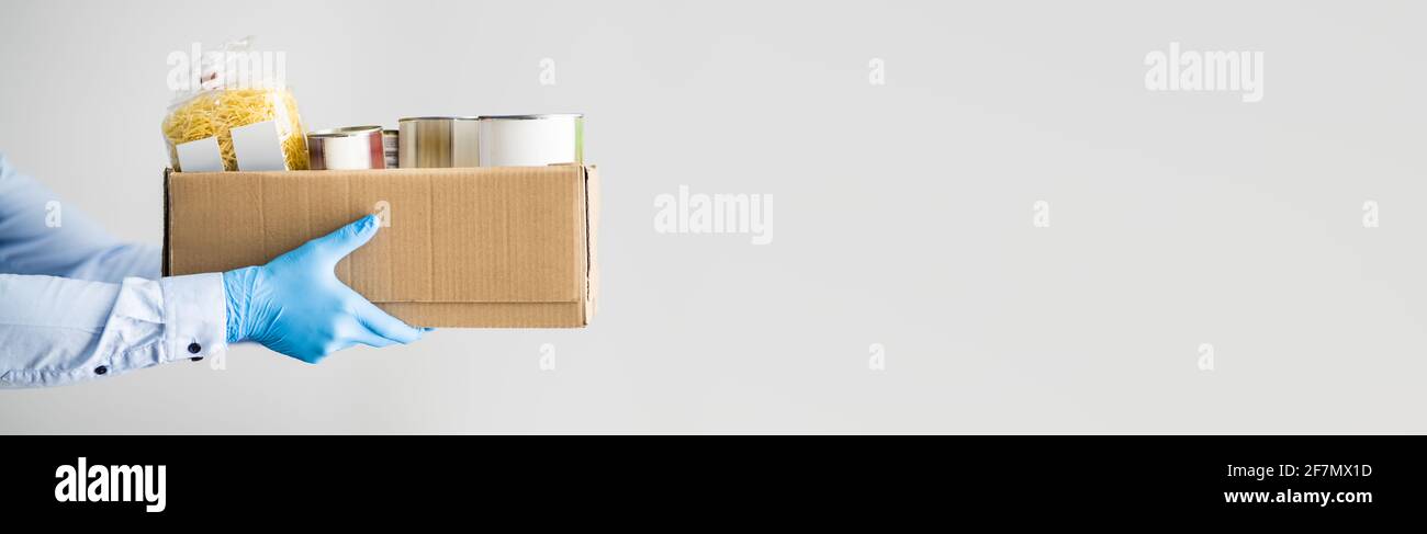 Food Drive Bank. Donating Tin Can Box Stock Photo - Alamy