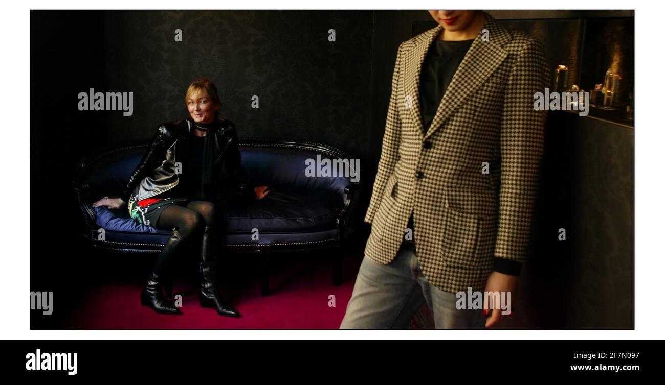 Fiona Knapp in her shop in west London...pic David Sandison 19/2/2004 ...