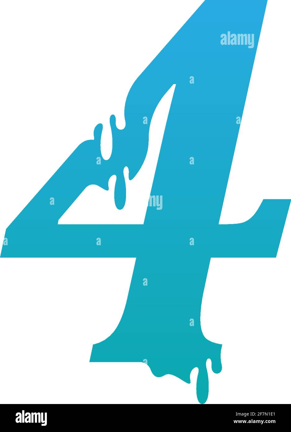 Melting Number 4 icon logo design template vector Stock Vector Image ...