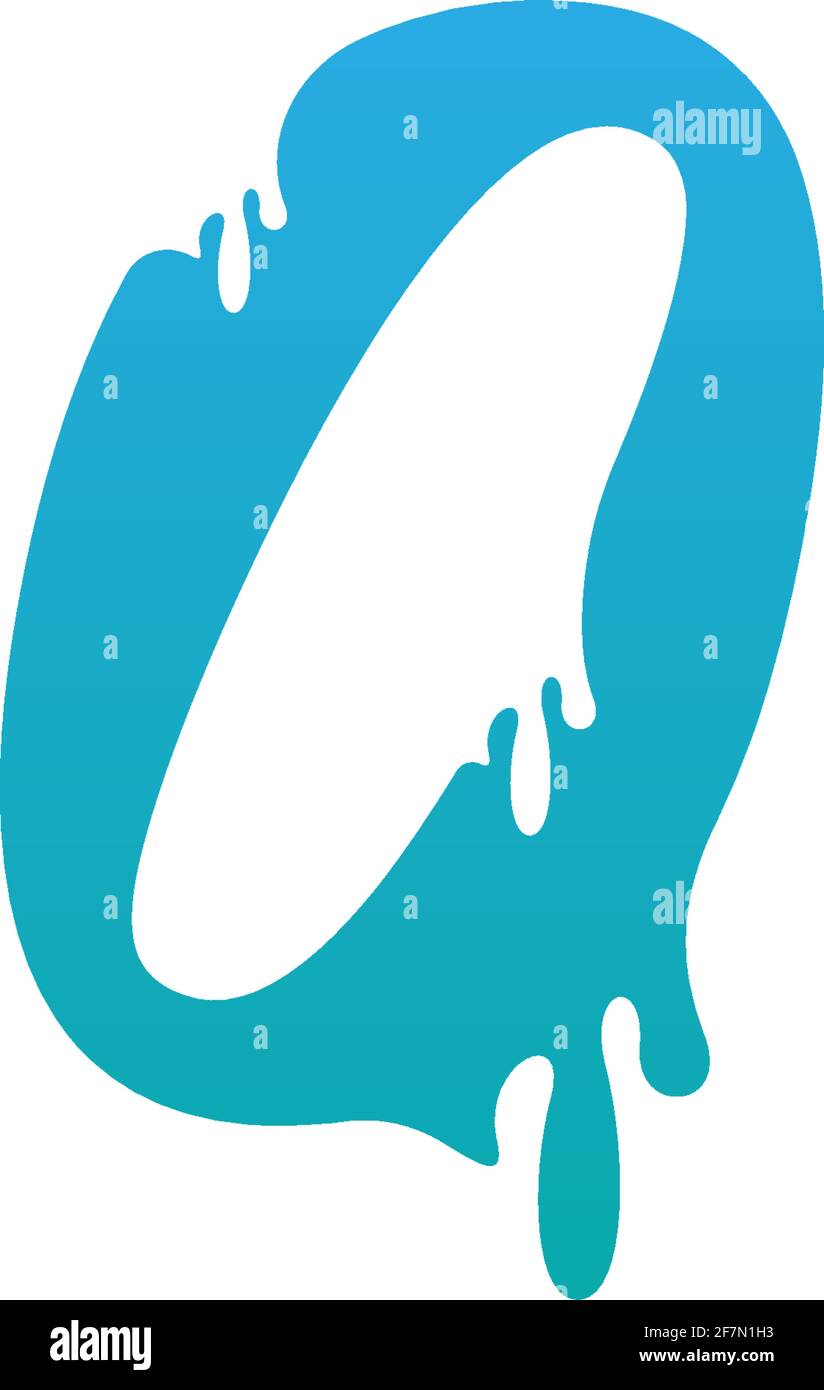 Melting Number zero icon logo design template vector Stock Vector Image ...