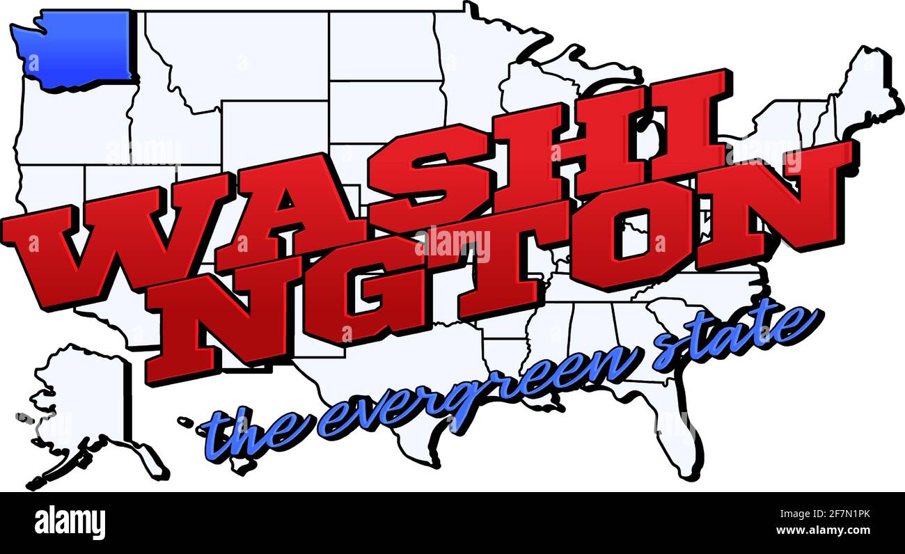 Washington state. Vector illustration with US washington state on ...