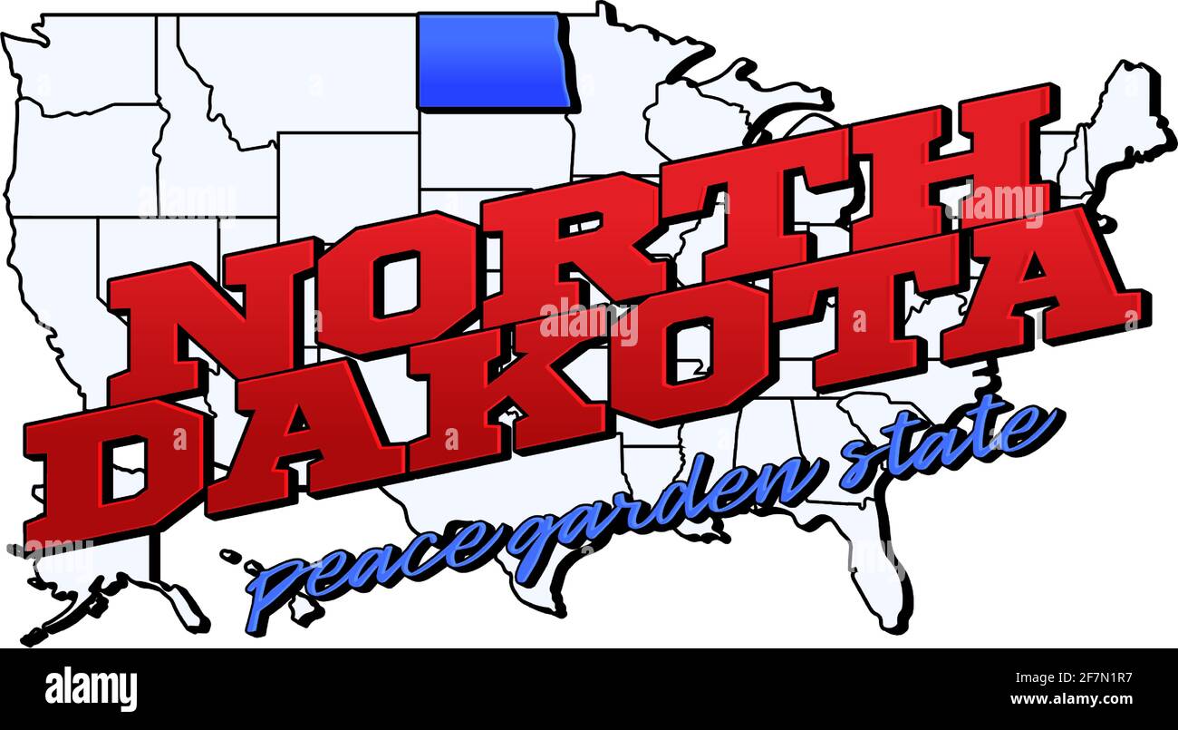 North Dakota state. Vector illustration with US north dakota state on ...
