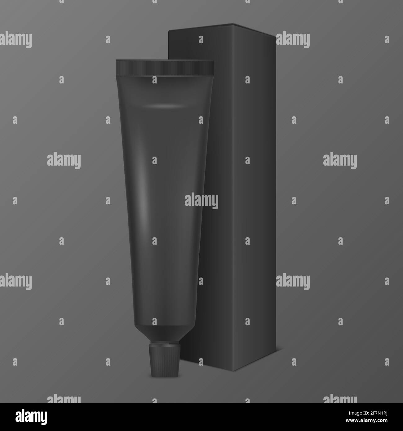 Vector 3d Realistic Plastic, Metal Black Tooth Paste, Cream Tube and ...